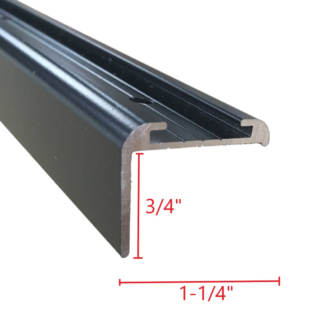 Black Aluminum 3/4" Leg Insert Roof Edge Molding 93" Length - Vintage ...